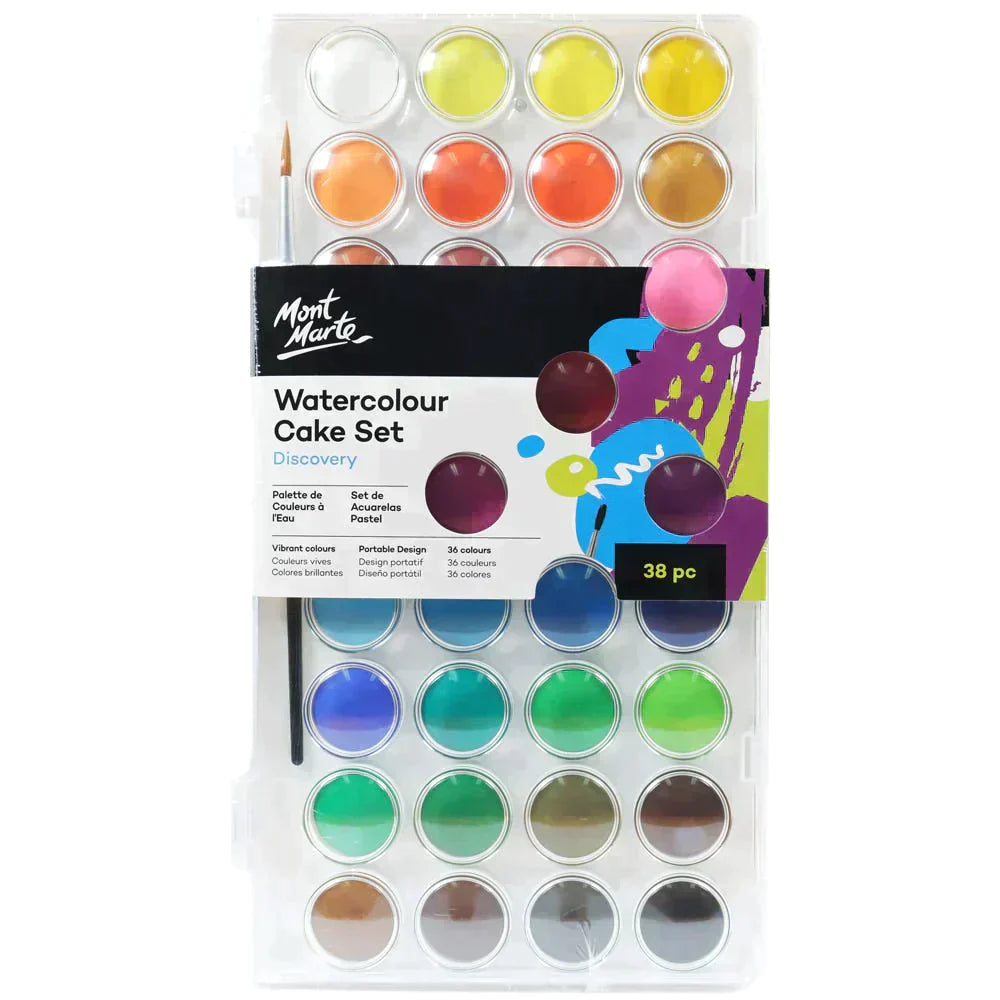 Mont Marte Watercolour Cake Set 36pc - PMHS0038 | Book Fanar Mont Marte Watercolour Cake Set 36pc - PMHS0038 | Book Fanar
