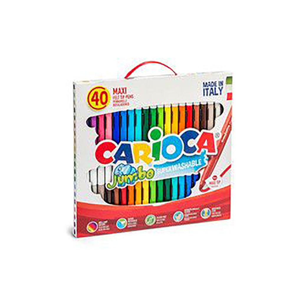 CARIOCA JUMBO BOX FELT TIP PENS, 40 PIECES | Book Fanar