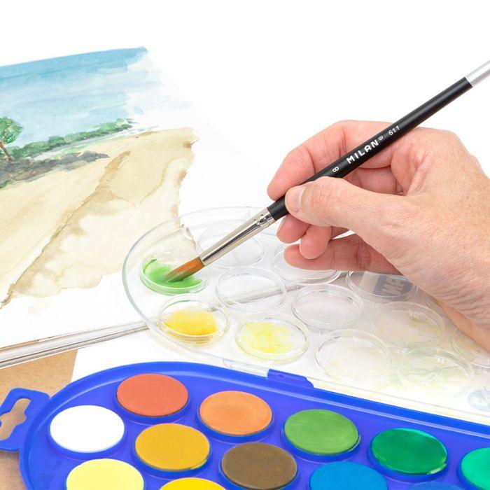 Set Of 22 Watercolor Tablets 30 mm With Brush | Book Fanar